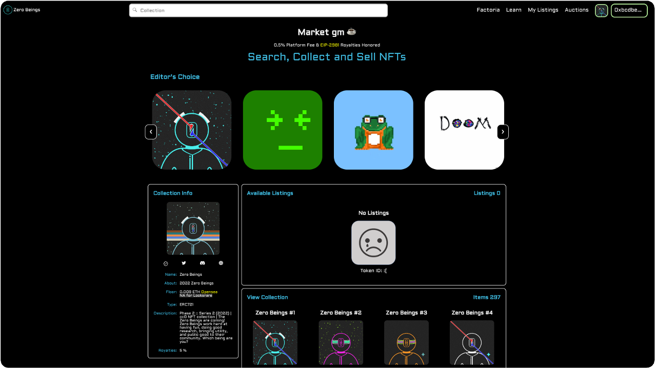 GitHub - Zerobeings/zerb-nft-marketplace: Market gm ☕️ is a new NFT marketplace that allows you ...